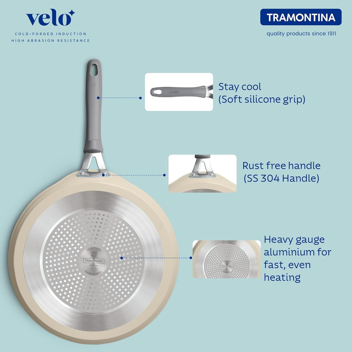 Tramontina Velo Cold Forged Aluminum Dosa Tawa 28cm BEIGE – Tramontina PH